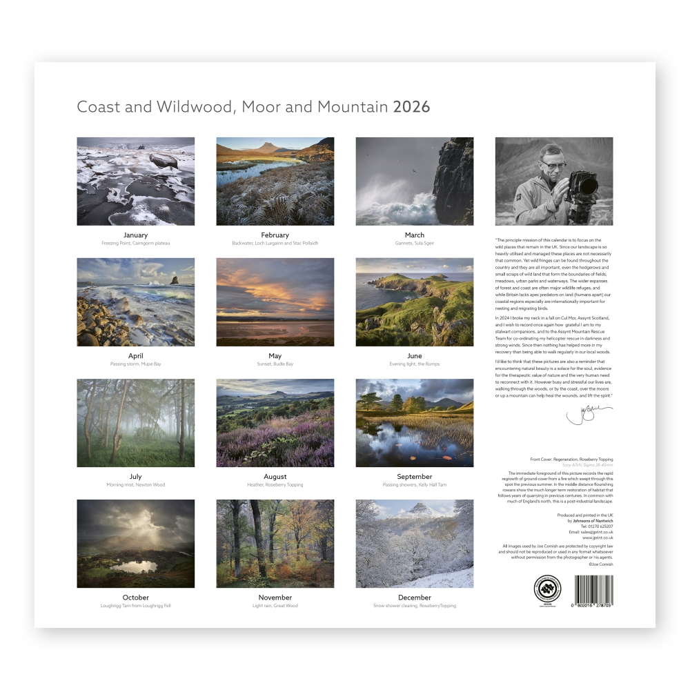 Joe Cornish Calendar | Coast and Wildwood, Moor and Mountain